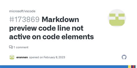 Markdown Preview Code Line Not Active On Code Elements · Issue 173869 · Microsoftvscode · Github