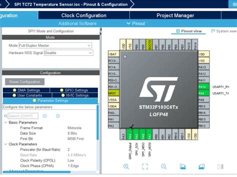 Interfacing Tc72 Temperature Sensor With Stm32 Via Spi