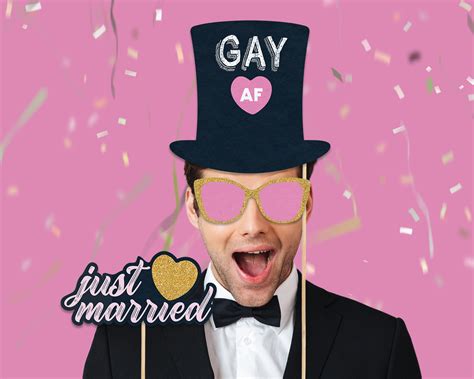 Printable Gay Wedding Photo Booth Props For Same Sex Couples Etsy