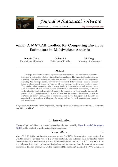Pdf Envlp A Matlab Toolbox For Computing Envelope Estimators In