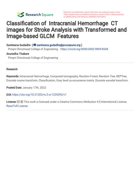 Classification Of Intracranial Hemorrhage Ct Image Pdf Algorithms Applied Mathematics