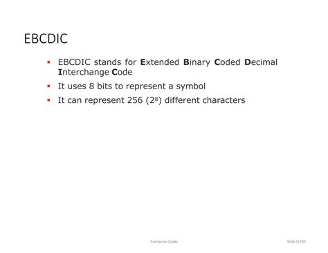 Computercodes Bcd Ebcdicasciiunicode Pptx