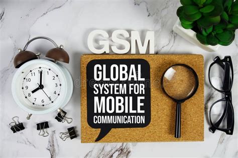 Gsm Global System For Mobile Communication Acronym With Alarm Clock