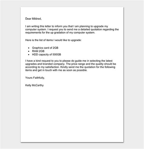 Quotation Letter How To Write With Format Samples
