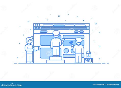 Vector Illustration In Flat Outline And Linear Style Concept Of Web