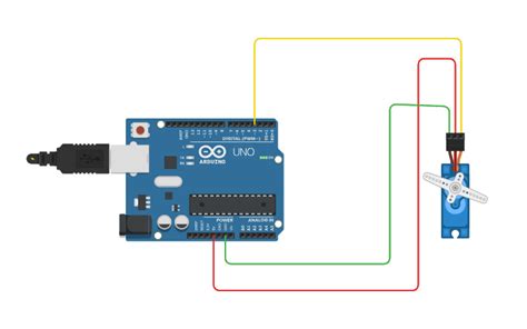 Circuit Design Servo Auto Rotate Tinkercad
