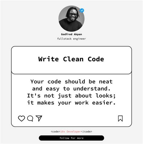 godfred akpan on linkedin cleancode programmingtips codequality