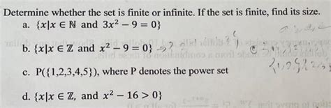 Solved Determine Whether The Set Is Finite Or Infinite If Chegg Com