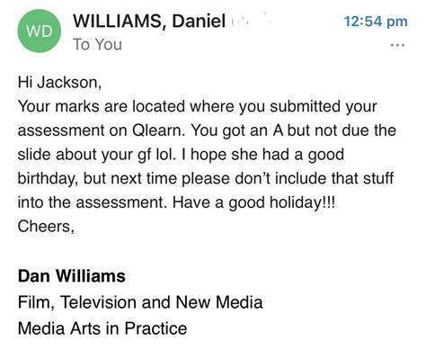 Handed In My Assignment Late Because I Was With My Girlfriend Told Him