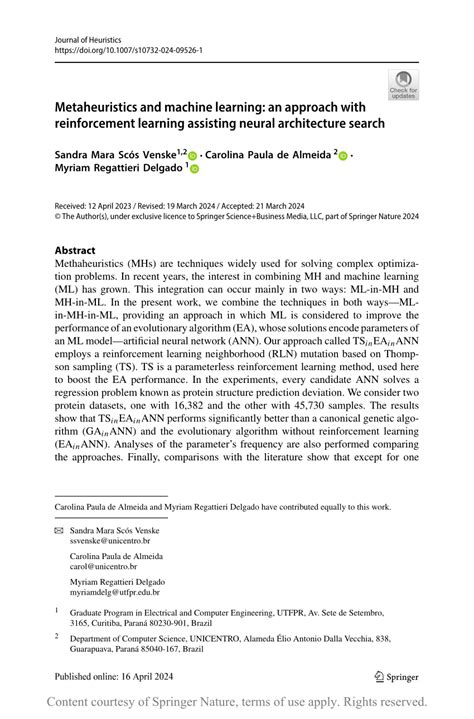 Metaheuristics And Machine Learning An Approach With Reinforcement