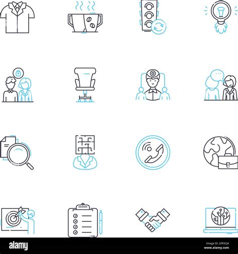 Business Model Linear Icons Set Innovation Strategy Sustainability Profitability