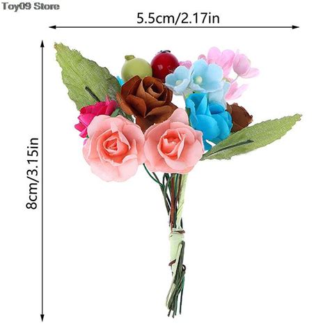 1 12 인형 집 시뮬레이션 부케 인형 집 미니 꽃 모델 인형 집 홈 장식 장면 장난감 무작위 색상 1 개 인형 And 부속품