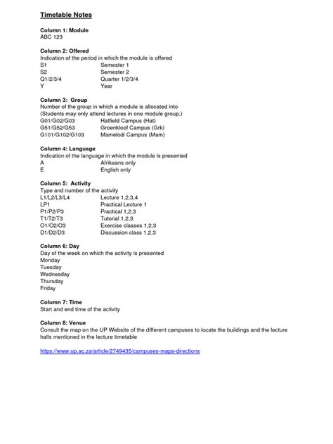Timetable Notes Pdf Engineering Physical Sciences