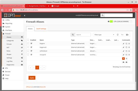 Setting Up An OPNSense Network Firewall SecureDrop Stable Documentation