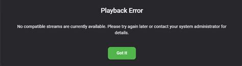Playback Error No Compatible Streams Are Currently Available Web App Emby Community