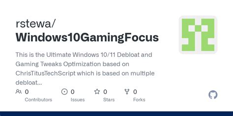 Github Rstewa Windows10gamingfocus This Is The Ultimate Windows 10