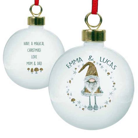 Personalised Christmas Gonk Ceramic Bauble Born Ted