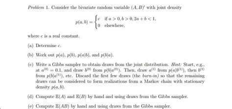 Problem 1 Consider The Bivariate Random Variable Chegg Com