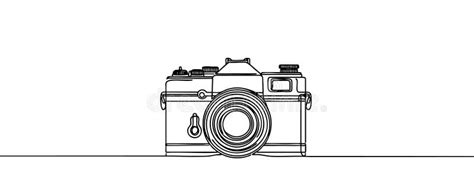 Photo Camera One Line Photographer Camera Vector Illustration In Minimalist Style Stock