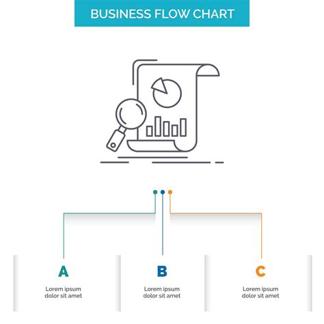 Analysis Analytics Business Financial Research Business Flow Chart Design With 3 Steps Line