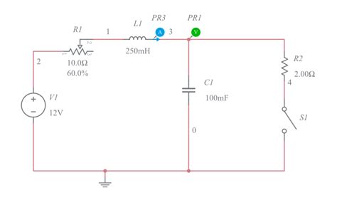 RLC DC Voltage Response Capacitor Output Multisim Live
