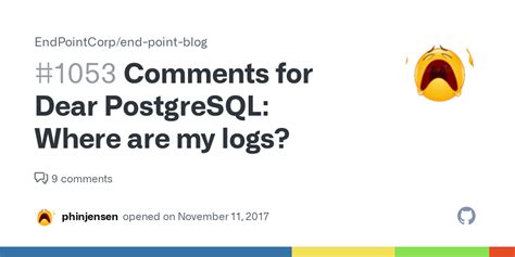 comments for dear postgresql where are my logs · issue 1053
