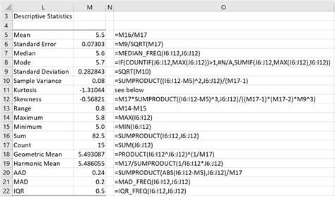 freq table descriptive stats real statistics using excel