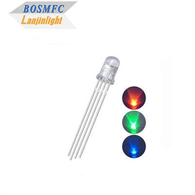 4 Pins RGB LED 5mm Through Hole 0 06W Common Anode Water Clear Lens F5 Tri Color LED