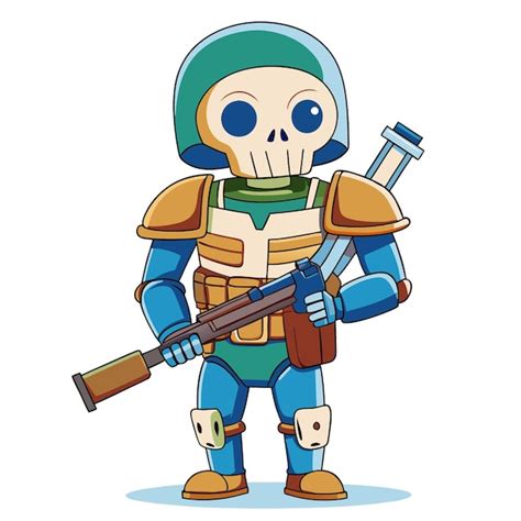 A Cartoon Drawing Of A Robot With A Gun Premium AI Generated Vector