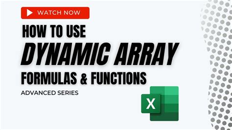 Dynamic Array Formulas And Functions YouTube