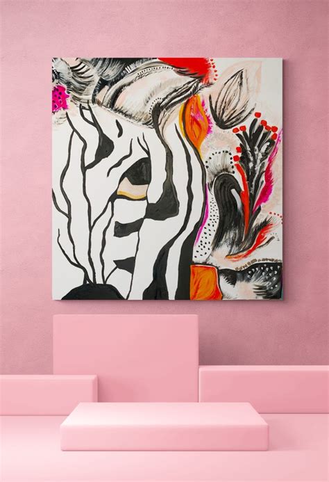 Zebra Acrylic Painting Inlyarte