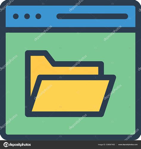 Browser File Folder Icon Filled Outline Style Stock Vector By Iconfinder 536567492