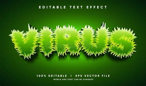 Virus Vector Text Effect With Modern Style Stock Illustration