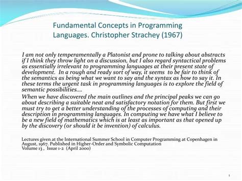 Ppt Fundamental Concepts In Programming Languages Christopher