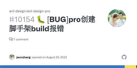 BUG pro创建脚手架build报错 Issue ant design ant design pro GitHub
