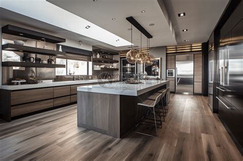 大型现代的厨房高清图片下载 正版图片600065640 摄图网