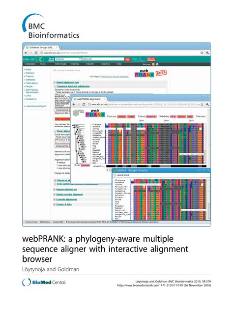 Pdf Webprank A Phylogeny Aware Multiple Sequence Aligner With Interactive Alignment Browser