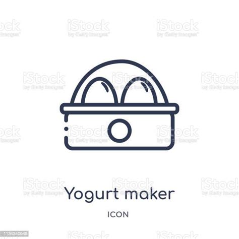 부엌 개요 컬렉션에서 선형 요구르트 메이커 아이콘입니다 얇은 라인 요구르트 메이커 아이콘 흰색 배경에 고립 요구르트 메이커 유행 그림 날씬한에 대한 스톡 벡터 아트 및 기타