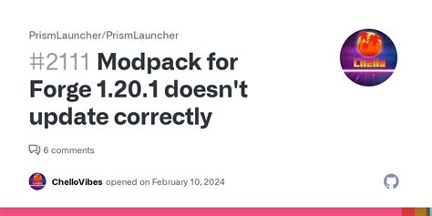 Modpack For Forge 1201 Doesnt Update Correctly · Issue 2111
