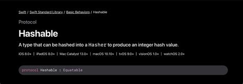 Swift Hashable Hashable의 개념 Hashable이 Equatable을 준수하는 By Miya