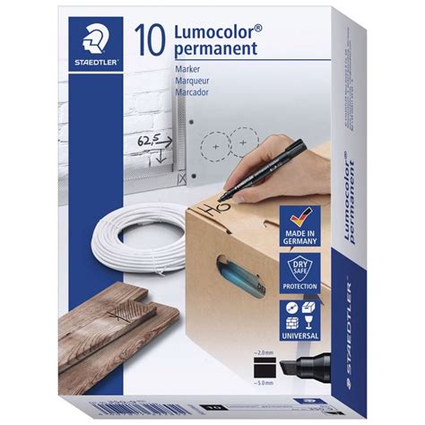 Staedtler Lumocolor 350 Permanent Marker Chisel Black Box 10 Office Spot Ashburton