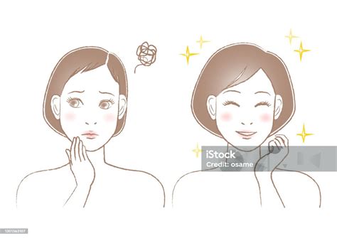 여성의 뷰티 일러스트레이션 숱이 머리카락의 문제 흰색 배경입니다 벡터 그림입니다 머리가 빠지다에 대한 스톡 벡터 아트 및 기타 이미지 머리가 빠지다 폐경기 가발