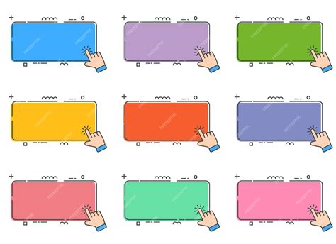 Premium Vector Hand Cursor With Click Here Banner Vector Set Action