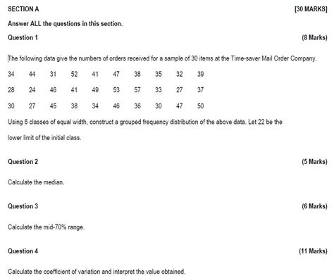 Solved SECTION A 30 MARKS Answer ALL The Questions In This Chegg Com