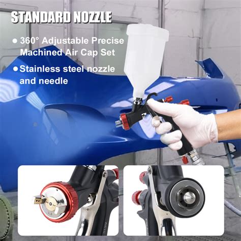 AEROPRO R500 Spray Gun A610 1.3mm Nozzle 600CC LVLP Gravity Feed Car ...