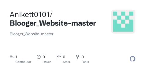 Github Anikett0101bloogerwebsite Master Bloogerwebsite Master