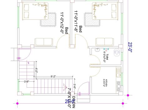 2d Floor Plan In Autocad With Dimensions Upwork
