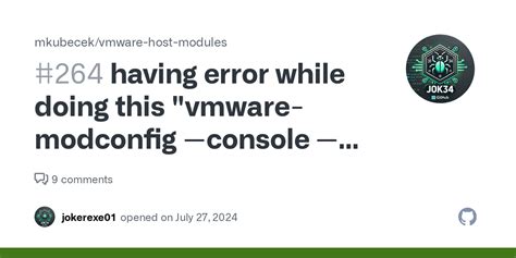 Having Error While Doing This Vmware Modconfig Console Install All