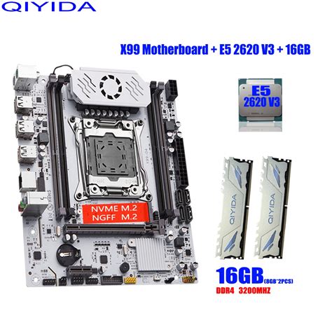 Qiyida X99 Motherboard Lga 2011 3 Set Kit Xeon E5 2620 V3 Cpu Processor