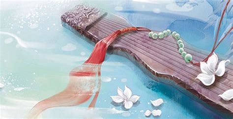 古筝古风画古筝画古风古筝古风大山谷图库